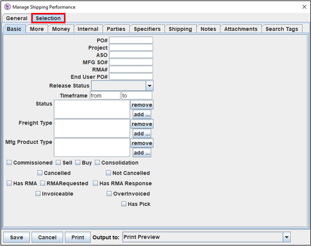 Manage Shipping Performance Report – Ingen Software
