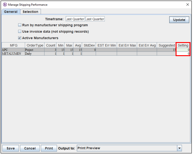 Manage Shipping Performance Report – Ingen Software