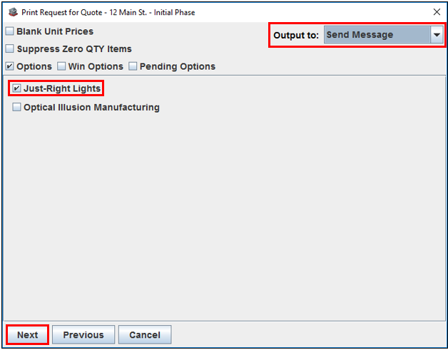 Printing a Request for a Quote – Ingen Software