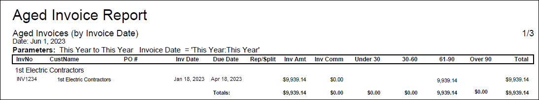 Aged Invoices Report – Ingen Software