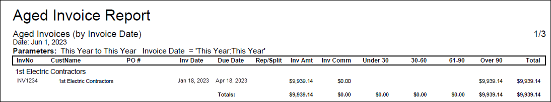 Aged Invoices Report – Ingen Software