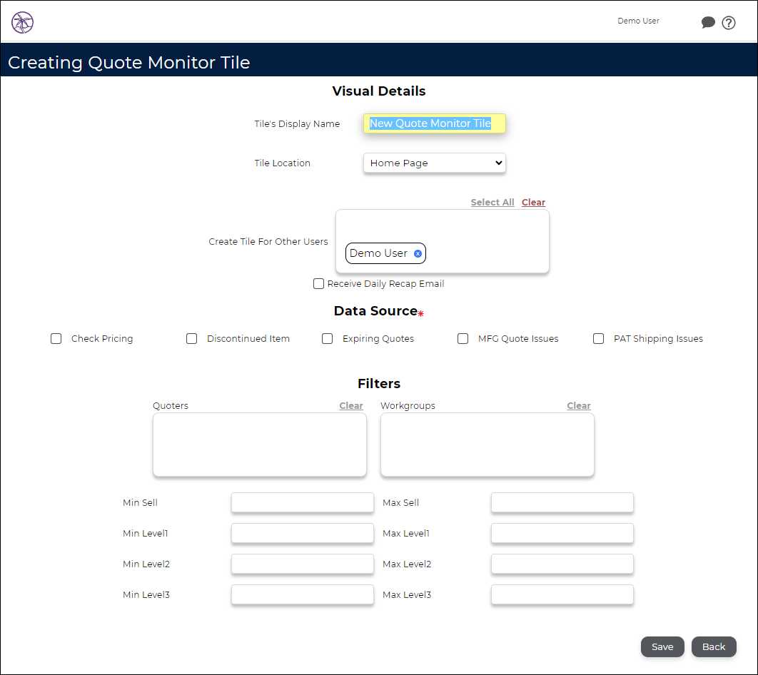 Creating the Quote Monitor Tile – Ingen Software