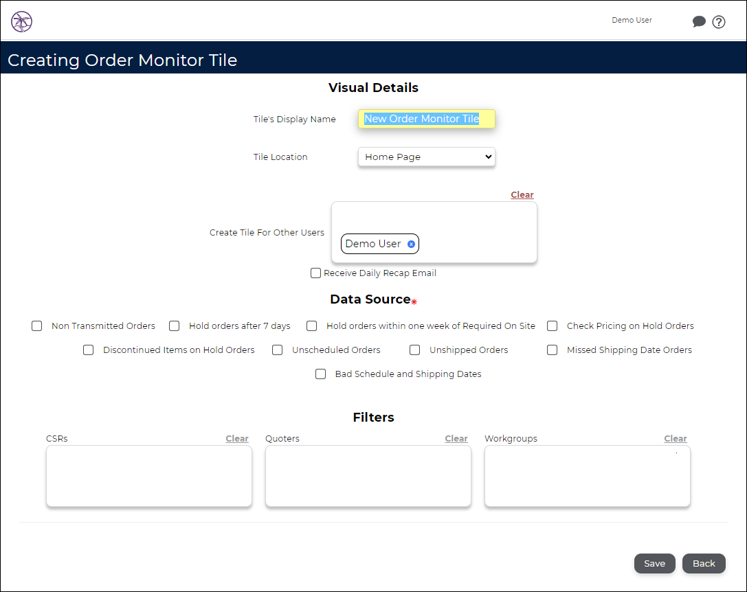 Creating the Order Monitor Tile – Ingen Software