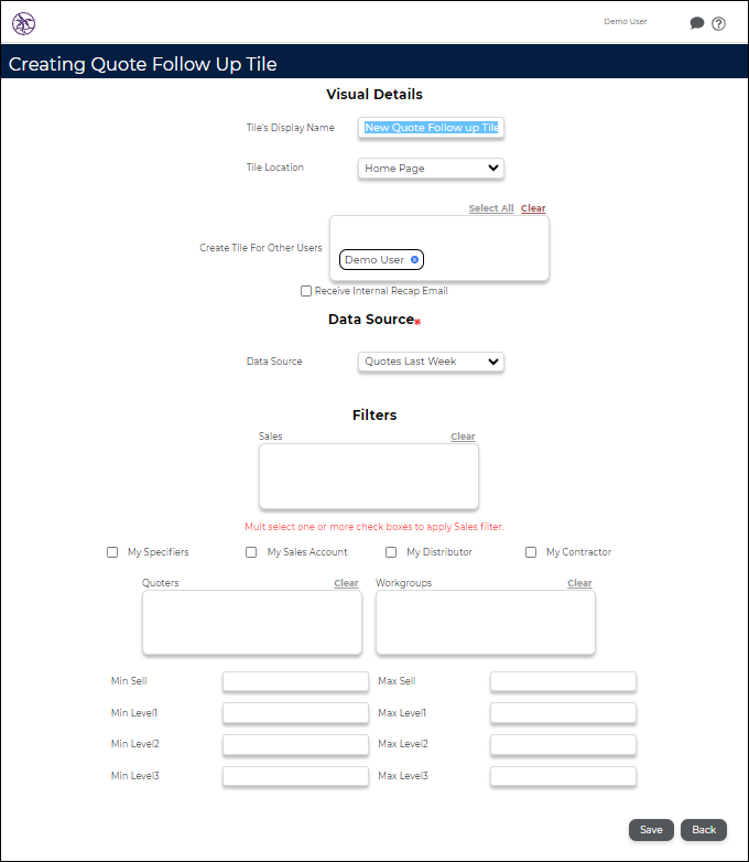 Creating the Quote Follow Up Tile – Ingen Software