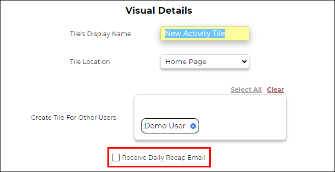 The Activity Tile Email – Ingen Software
