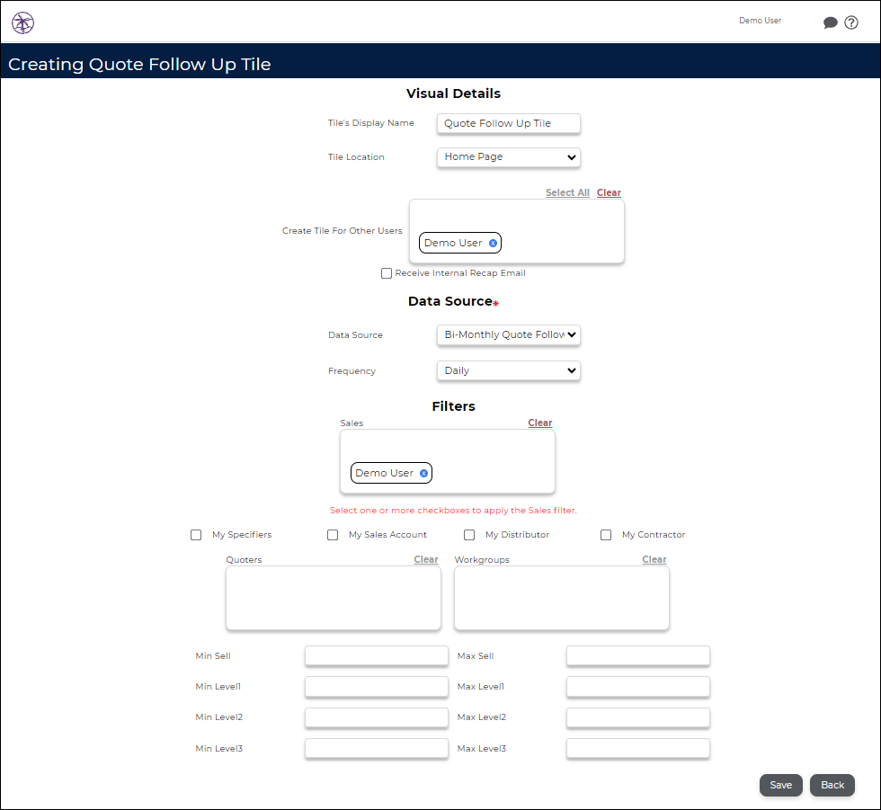 Creating the Quote Follow Up Tile – Ingen Software