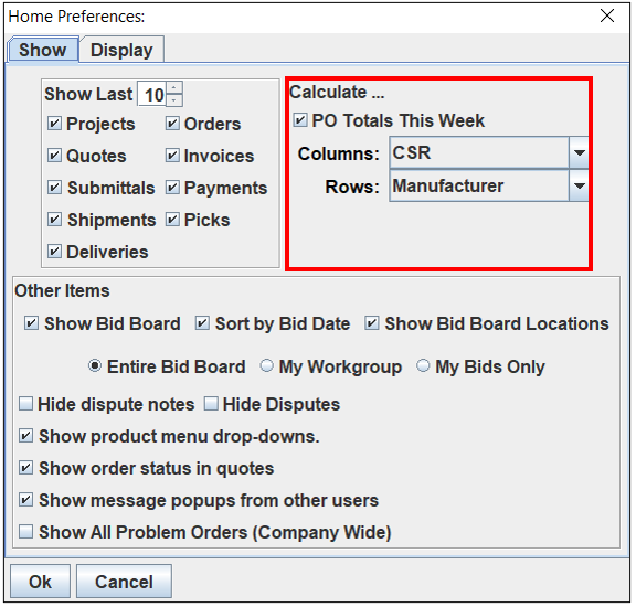 Home Preferences – Ingen Software