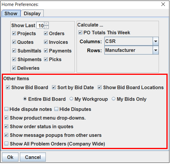 Home Preferences – Ingen Software