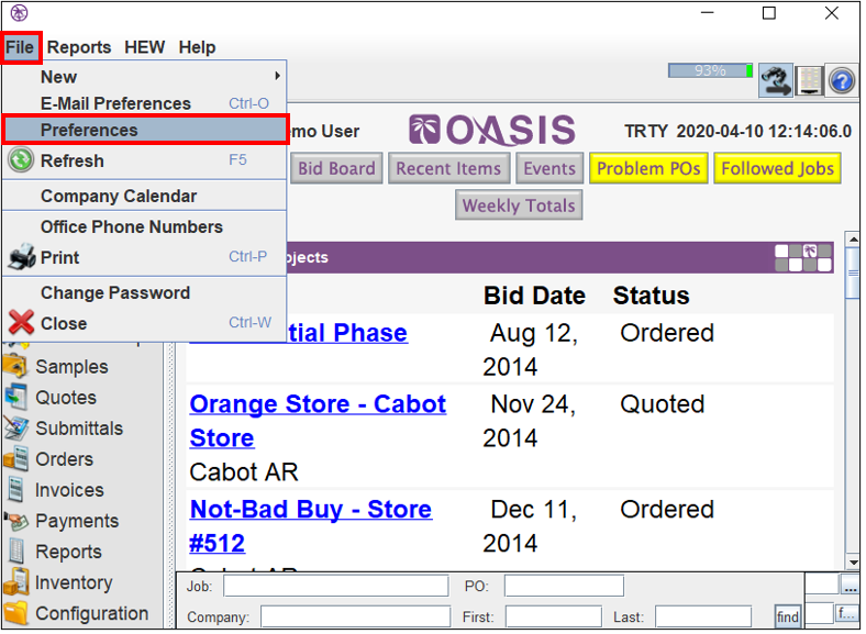 Home Preferences – Ingen Software