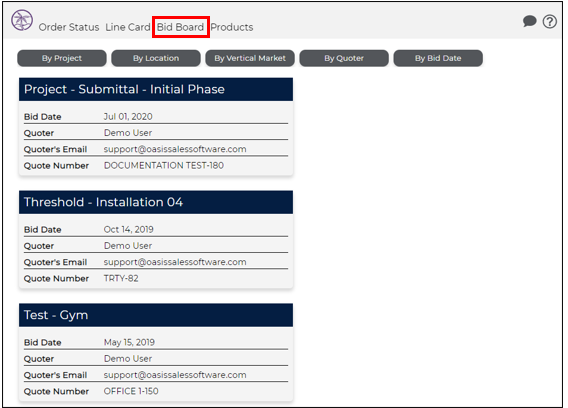 The Bid Board Section (Customer Portal) – Ingen Software