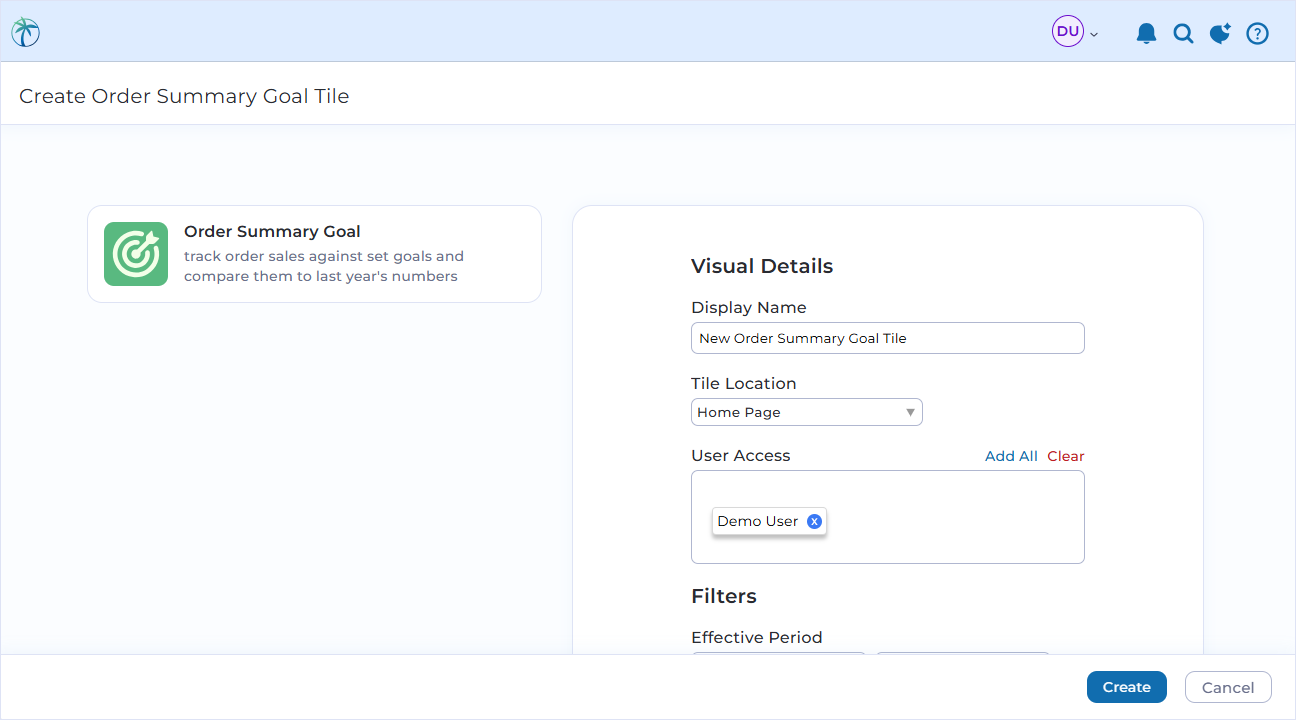Creating the Order Summary Goal Tile – Ingen Software