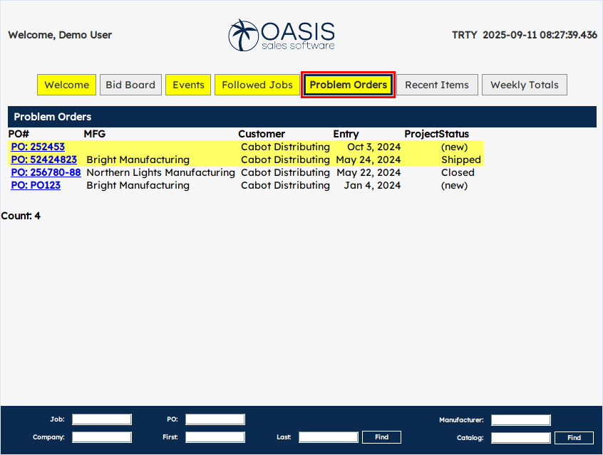 The Home Page in OASIS Desktop – Ingen Software