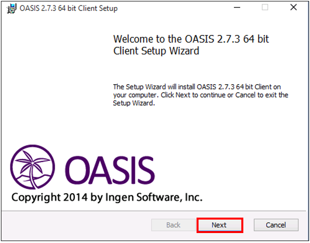 Installing the OASIS Server on Windows – Ingen Software